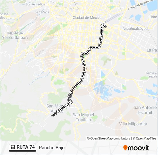 Ruta 74: horarios, paradas y mapas - Rancho Bajo (Actualizado)