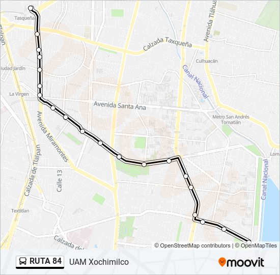 ruta 84 Route: Schedules, Stops & Maps - UAM Xochimilco (Updated)