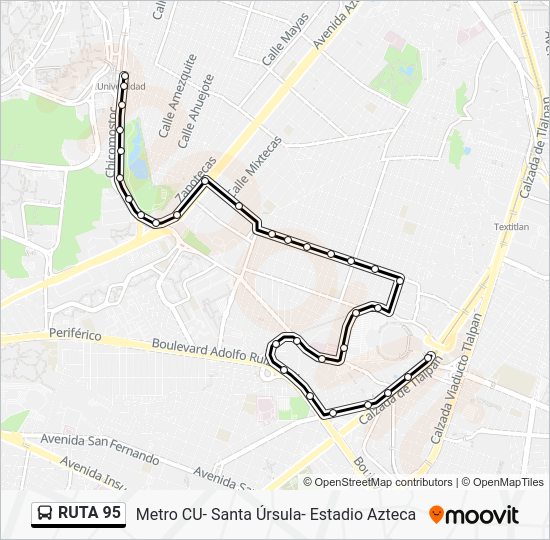 Ruta 95: horarios, paradas y mapas - Cu (Actualizado)