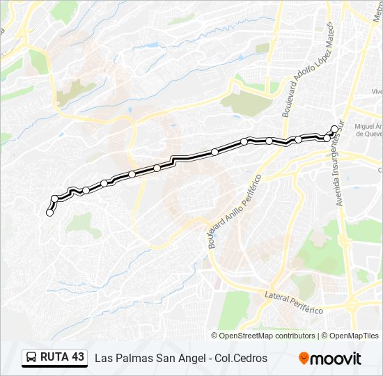 Ruta 43: horarios, paradas y mapas - Col.Cedros (Actualizado)
