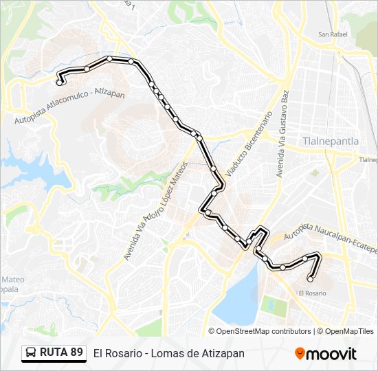 Ruta 89: horarios, paradas y mapas - Lomas de Atizapan (Actualizado)
