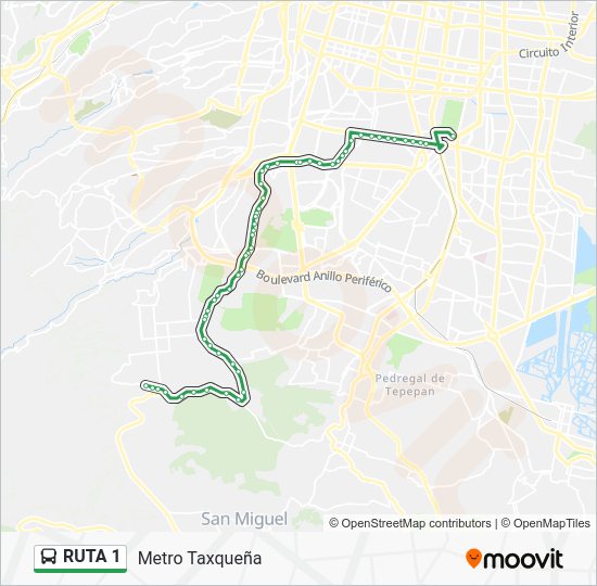 RUTA 1 Route: Schedules, Stops & Maps - Metro Taxqueña (Updated)