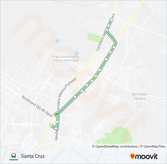 Ruta tecámac centro santa cruz: horarios, paradas y mapas - Santa Cruz ...