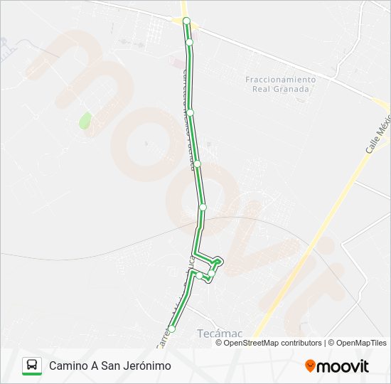 Ruta TÉCAMAC CENTRO CAMINO A SAN JERÓNIMO: horarios, paradas y mapas ...