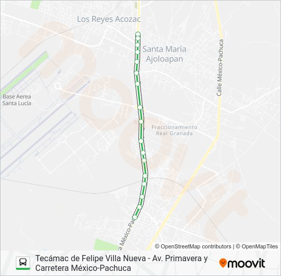 Ruta tecámac de felipe villa nueva av primavera carretera méxicopachuca ...
