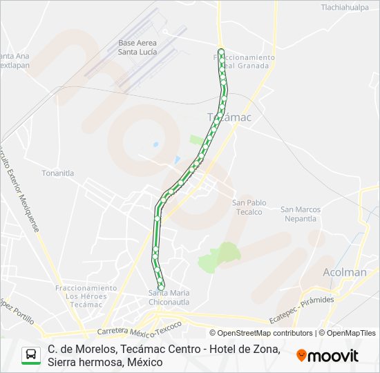 Ruta C DE MORELOS TECÁMAC CENTRO HOTEL DE ZONA SIERRA HERMOSA MÉXICO ...