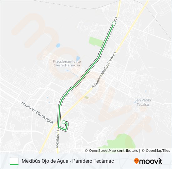 Ruta mexibús ojo de agua paradero tecámac: horarios, paradas y mapas ...