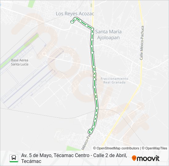Ruta AV 5 DE MAYO TÉCAMAC CENTRO CALLE 2 DE ABRIL TECÁMAC: horarios ...