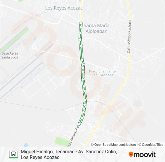 Ruta MIGUEL HIDALGO TECÁMAC AV SÁNCHEZ COLÍN LOS REYES ACOZAC: horarios ...