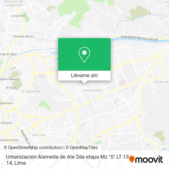 ¿Cómo llegar a Urbanización Alameda de Ate 2da etapa Mz "S" LT 13 14 en ...