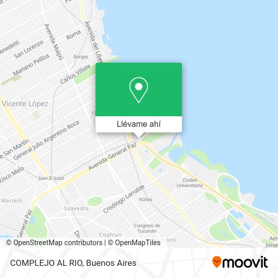 ¿Cómo llegar a COMPLEJO AL RIO en Vicente López en Colectivo, Subte o tren?