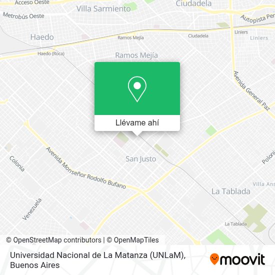 ¿Cómo llegar a Universidad Nacional de La Matanza (UNLaM) en Colectivo ...