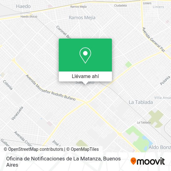 ¿Cómo llegar a Oficina de Notificaciones de La Matanza en Colectivo o Tren?