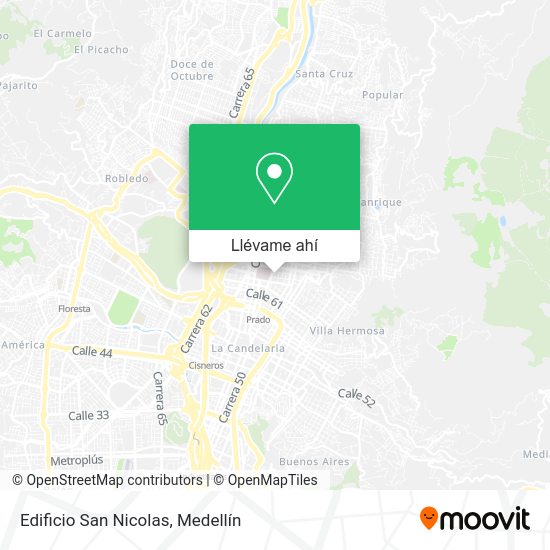 ¿Cómo llegar a Edificio San Nicolas en Medellín en autobús o metro?