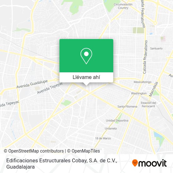 ¿Cómo llegar a Edificaciones Estructurales Cobay, S.A. de C.V. en Guadalajara en Autobús o Tren?