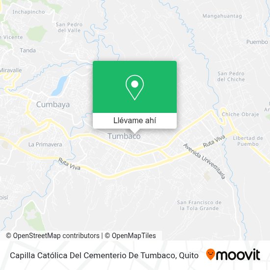 ¿Cómo llegar a Capilla Católica Del Cementerio De Tumbaco en Autobús?