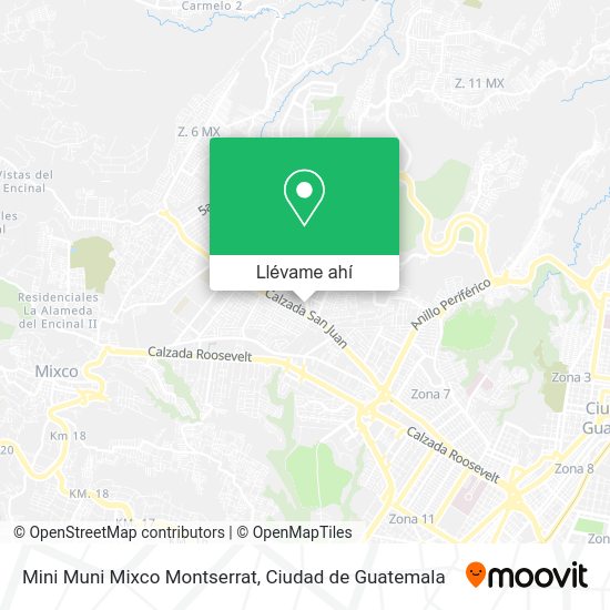 ¿Cómo llegar a Mini Muni Mixco Montserrat en autobús?