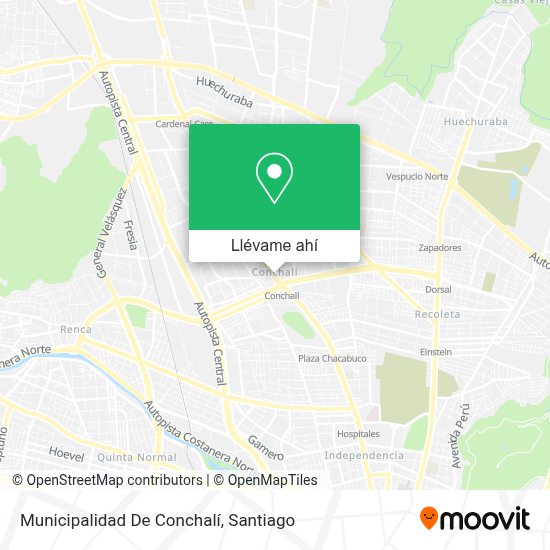 ¿Cómo llegar a Municipalidad De Conchalí en metro o Micro?