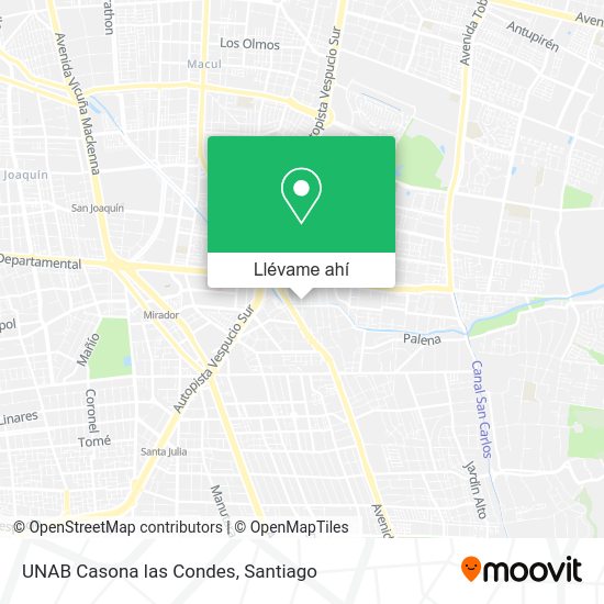 ¿Cómo llegar a UNAB Casona las Condes en La Florida en Micro o metro?