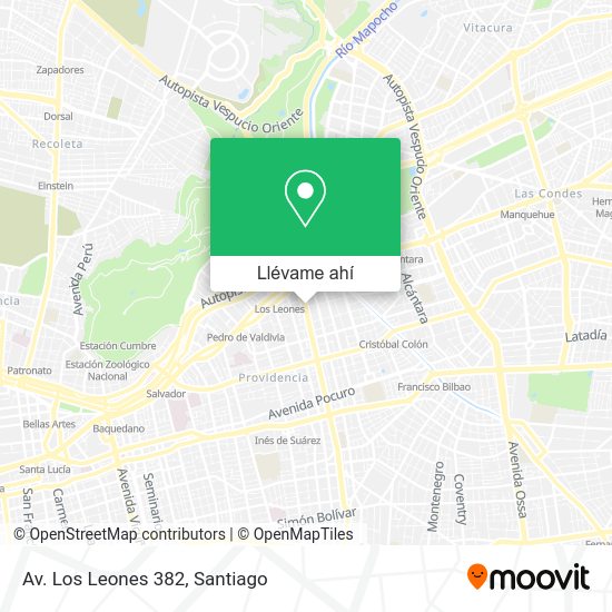 ¿Cómo llegar a Av. Los Leones 382 en Providencia en Micro o metro?