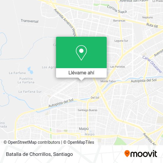 ¿Cómo llegar a Batalla de Chorrillos en Maipú en Micro o metro?