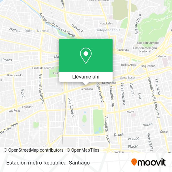 ¿Cómo llegar a Estación metro República en Santiago en metro o Micro?