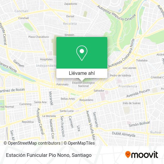 ¿Cómo llegar a Estación Funicular Pio Nono en Providencia en Micro o metro?