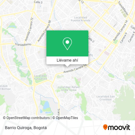 ¿Cómo llegar a Barrio Quiroga en Tunjuelito en Transmilenio o SITP?