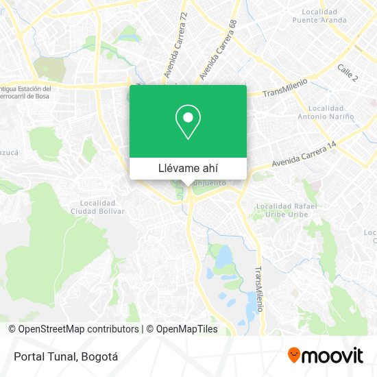 ¿Cómo llegar a Portal Tunal en Tunjuelito en SITP, Transmilenio o ...