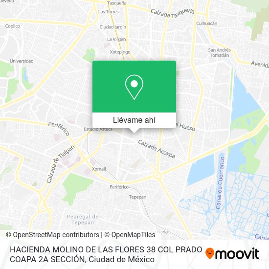 ¿Cómo llegar a HACIENDA MOLINO DE LAS FLORES 38 COL PRADO COAPA 2A ...
