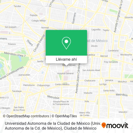 ¿Cómo llegar a Universidad Autonoma de la Ciudad de México (Univ. Autonoma de la Cd. de México ...