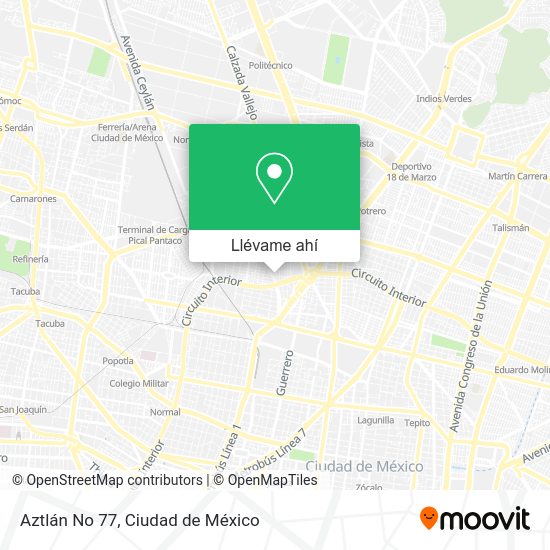 ¿Cómo llegar a Aztlán No 77 en Azcapotzalco en autobús o metro?