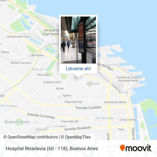 Hospital Rivadavia (60 - 118) parada - Rutas, horarios y tarifas