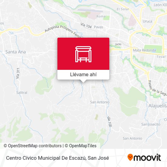 Centro Cívico Municipal De Escazú parada - Rutas, horarios y tarifas