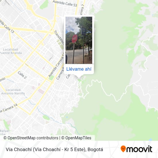 Vía Choachí (Vía Choachí - Kr 5 Este) parada - Rutas, horarios y tarifas