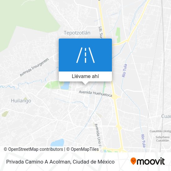 ¿Cómo llegar a Privada Camino A Acolman, Tepotzotlán en Autobús o Tren?