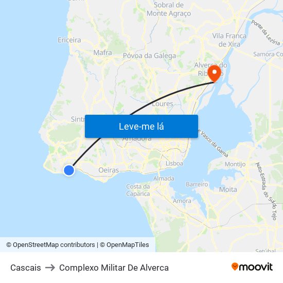 Cascais, Cascais para Complexo Militar De Alverca, Vila Franca De Xira ...