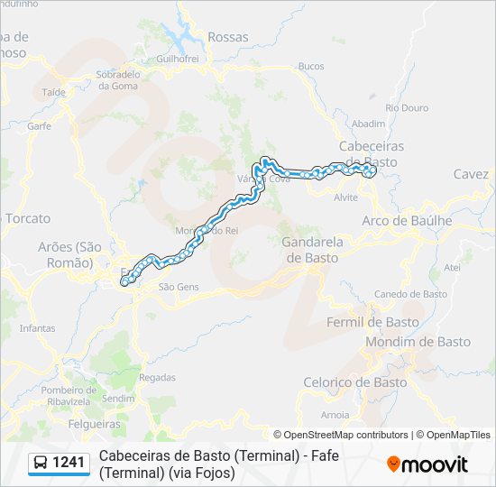 1241 Percursos: Horários, paragens e mapas - Fafe (Terminal) (Atualizado)