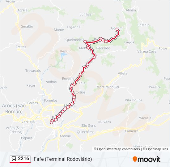 2216 Percursos: Horários, paragens e mapas - Fafe (Terminal) (Atualizado)
