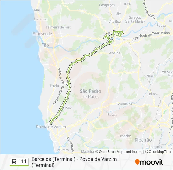 111 Percursos: Horários, paragens e mapas - Barcelos (Terminal ...