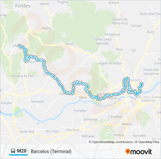 m20 Percursos: Horários, paragens e mapas - Barcelos (Terminal ...