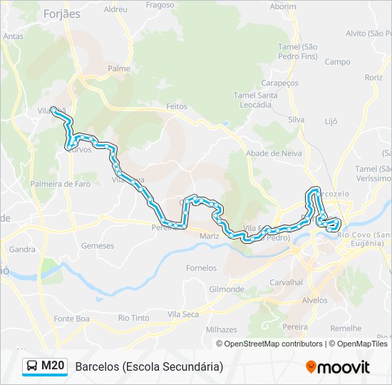 m20 Route: Schedules, Stops & Maps - Barcelos (Escola Secundária) (Updated)