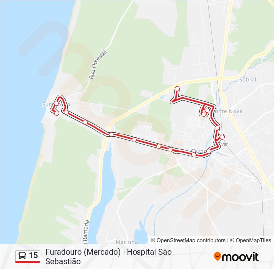 15 Percursos: Horários, paragens e mapas - Ovar (Centro Comercial ...