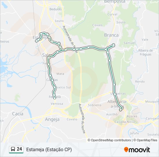 24 Route: Schedules, Stops & Maps - Estarreja (Estação Cp) (Updated)