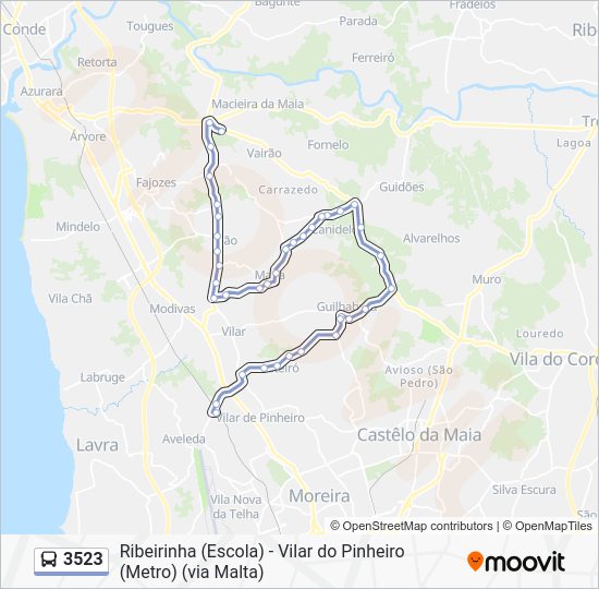 3523 Percursos: Horários, paragens e mapas - Ribeirinha (Escola ...