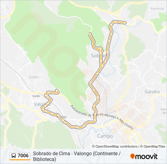 7006 Percursos: Horários, paragens e mapas - Valongo (Continente ...