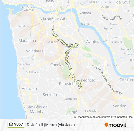 9057 Percursos: Horários, paragens e mapas - D. João II (Metro) (via ...