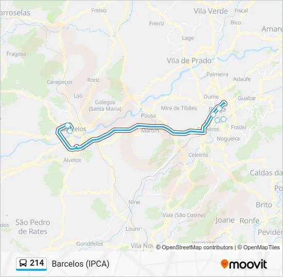 214 Percursos: Horários, paragens e mapas - Barcelos (IPCA) (Atualizado)