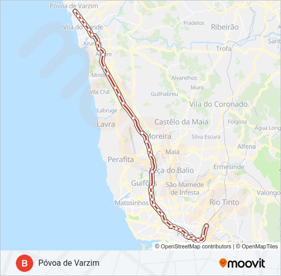 B Percursos: Horários, paragens e mapas - Póvoa de Varzim (Atualizado)