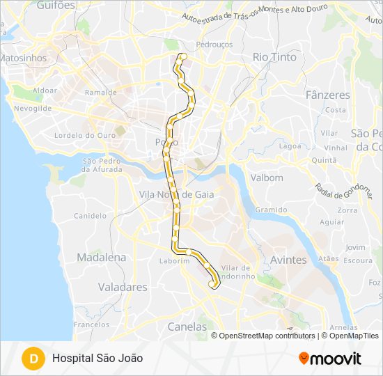 D Route: Schedules, Stops & Maps - Hospital São João (Updated)